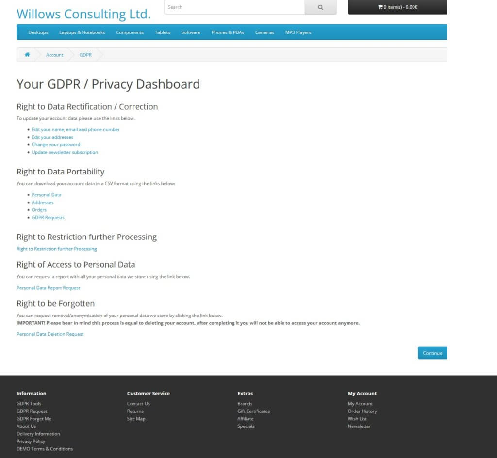 GDPR Complete Toolkit for OpenCart | Willows Consulting GDPR Complete Toolkit for OpenCart | Willows Consulting